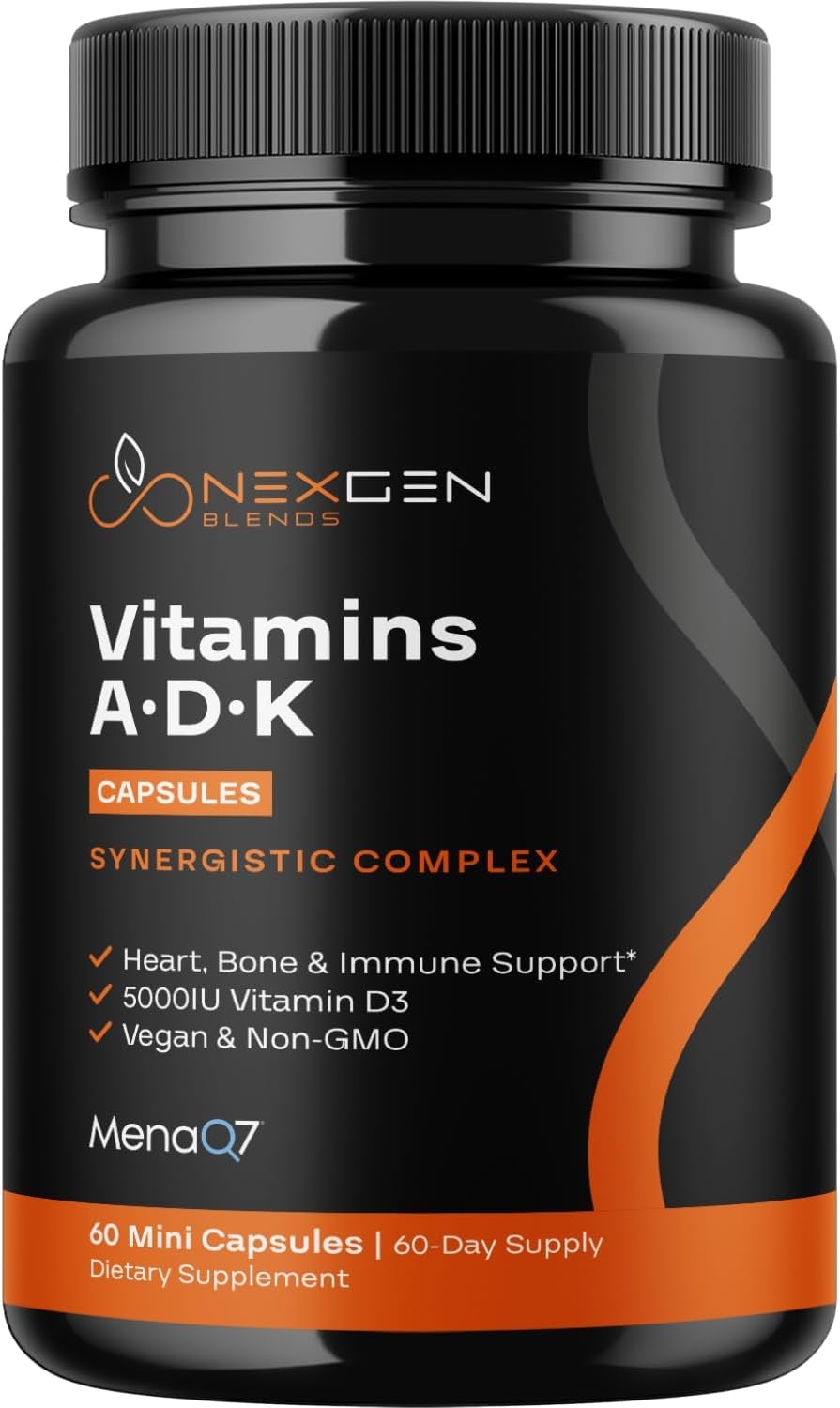 Amazon.com: High Absorption ADK Vitamin Supplement - Vegan Vitamin D3 ...