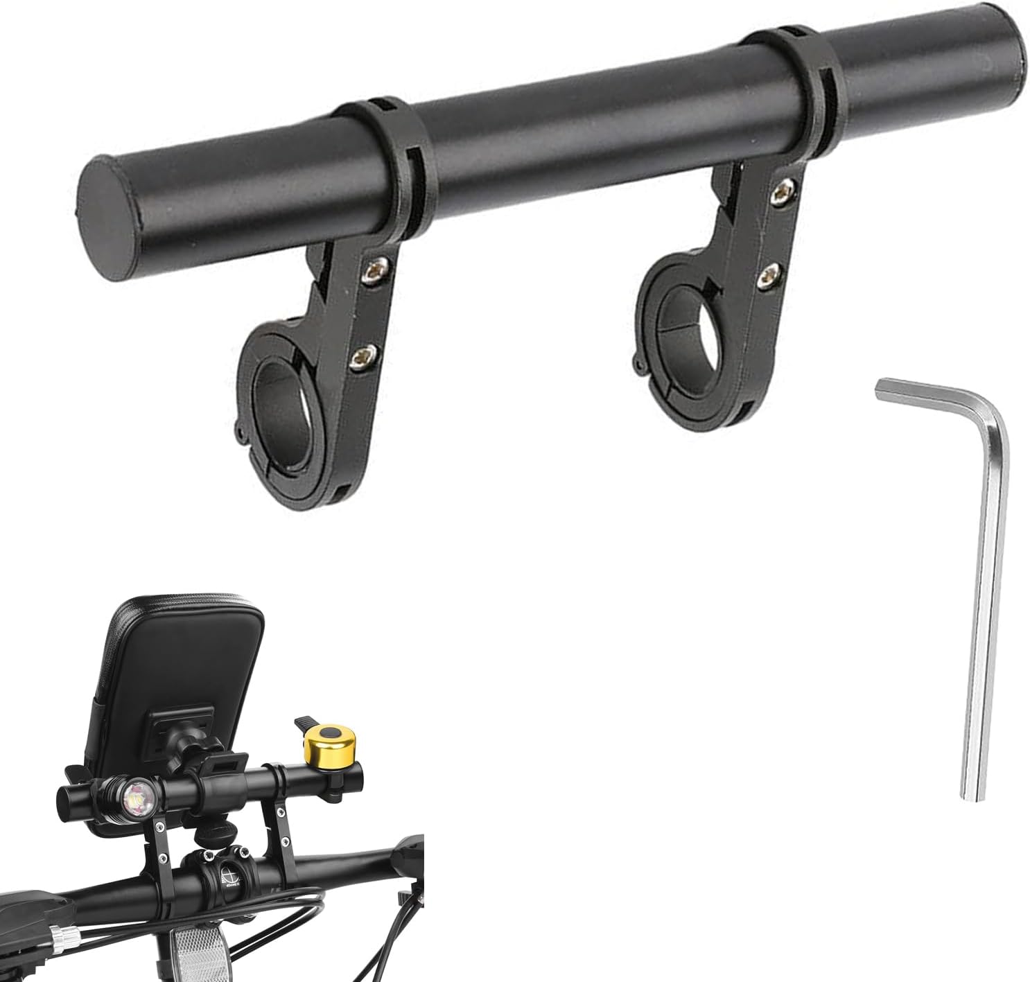 Bike Handlebar Extender Double Bicycle Bike Handlebar Clamp Brackets ...