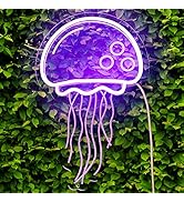 Amazon.com : Jellyfish Neon Signs for Wall Decor,Powered by USB Purple ...