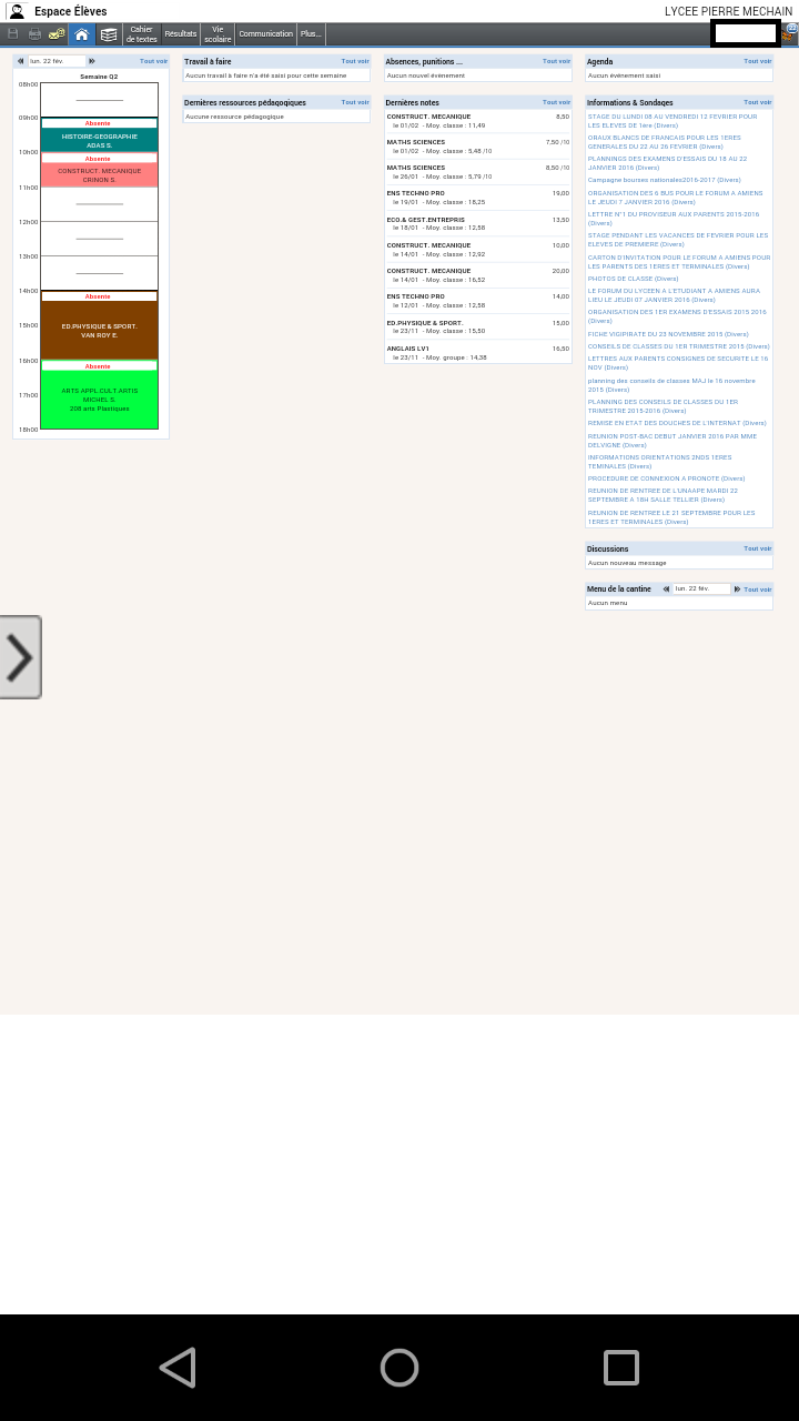 Pronote ENT LEO LP Pierre Mechain - Application sur Amazon Appstore