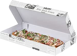 Eco Pie 16 x 7 x 1.5 Inch Flatbread Takeaway Boxes, 50 Sturdy ...