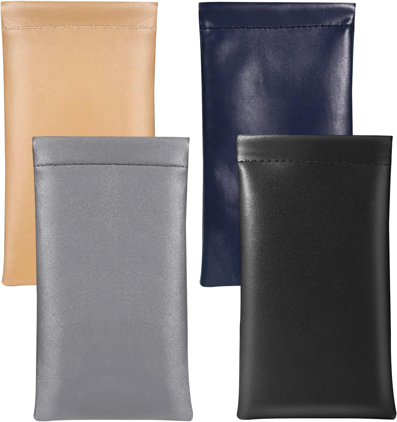 TakFree Soft Glasses Case, 4 Pcs PU Leather Glasses Case Soft Spectacle ...