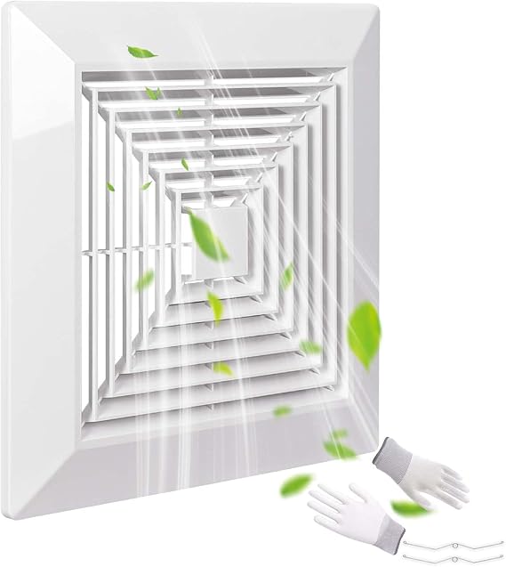 PTLEVYN Bathroom exhaust fan Cover White plastic with spring grille ...