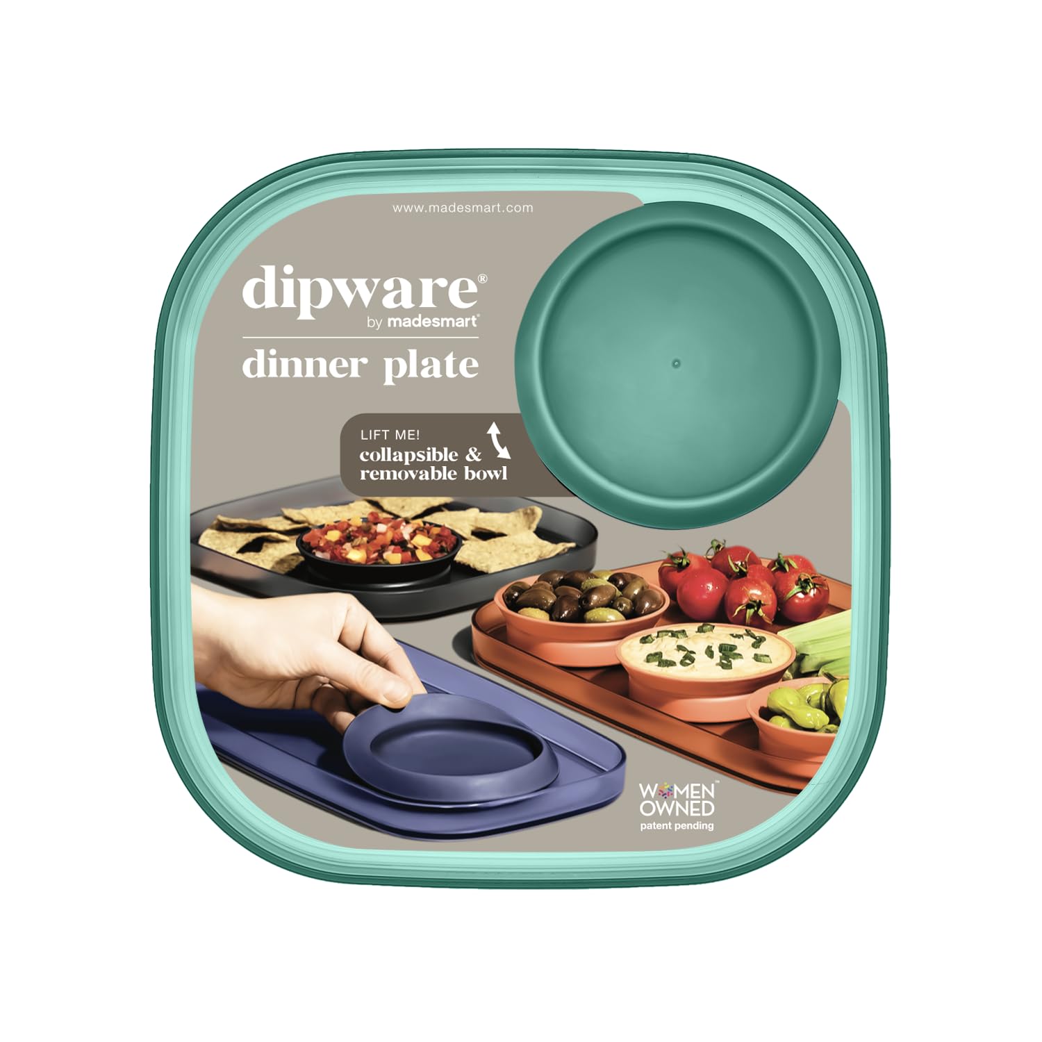 Amazon.com | Madesmart dipware Dinner Plate with Collapsible and ...