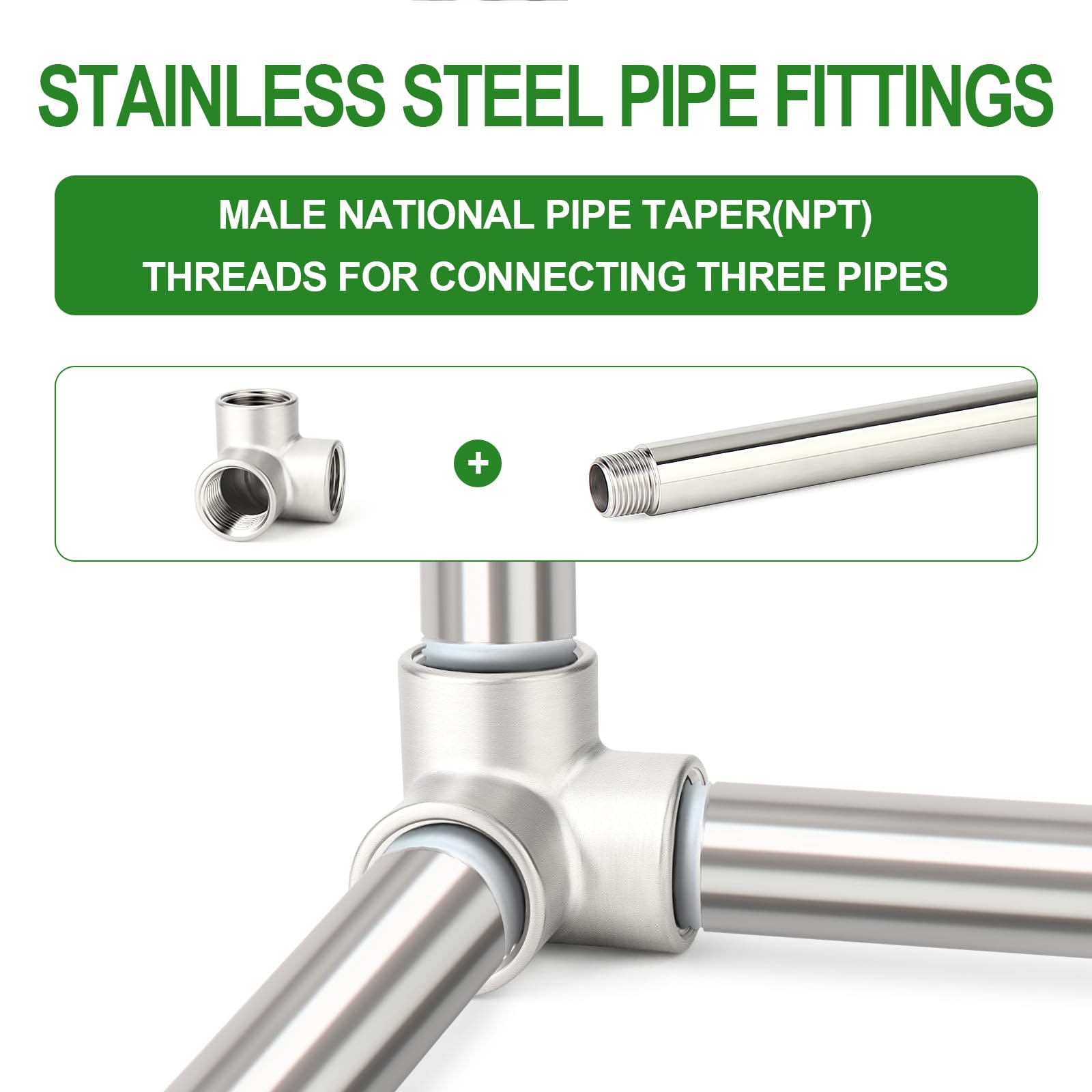 Snapklik.com : TAISHER 5PCS 304 Stainless Steel 3 Way Corner Pipe Fittings