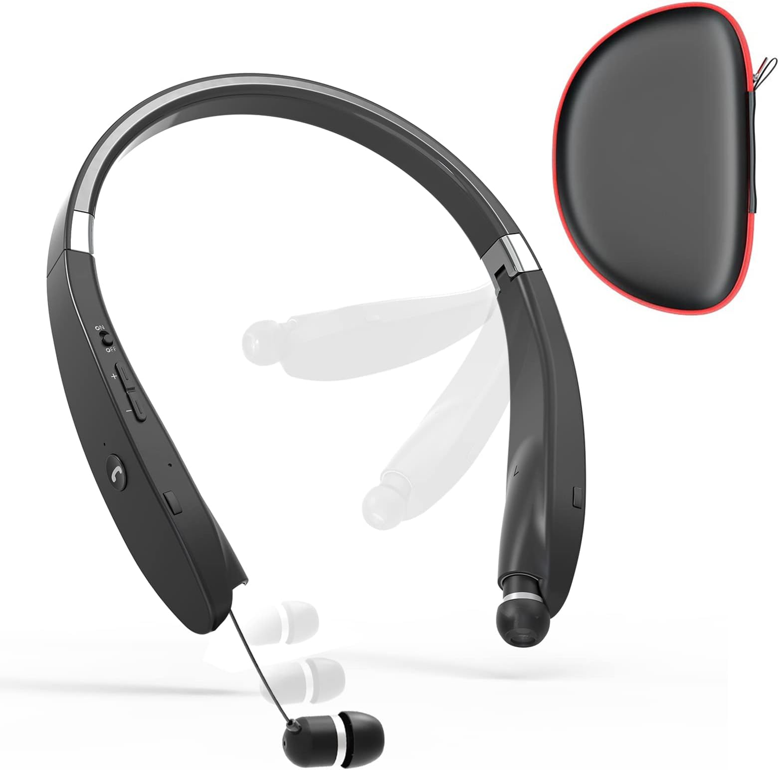 Amazon.com: Bluetooth Neckband Headphones, Dpvisn Foldable Wireless ...
