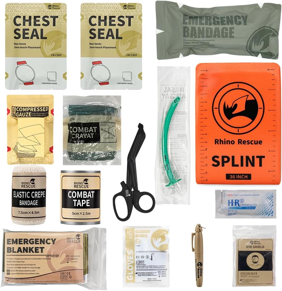 Amazon.com: RHINO RESCUE Tactical Trauma Kit Emergency First Aid Stop ...