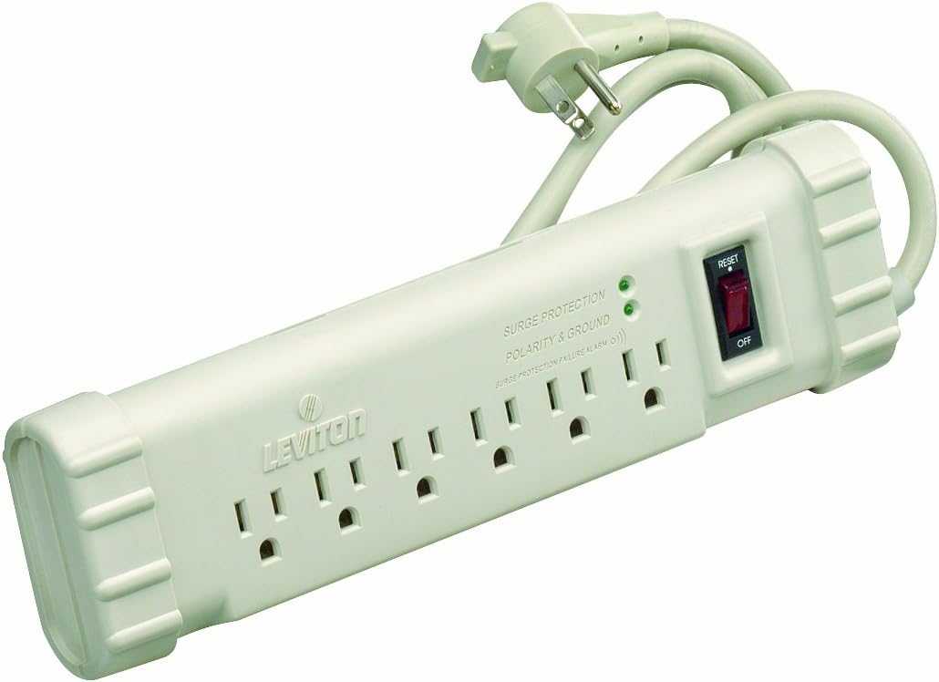 Leviton Office Grade Surge Strip, 120 Volt/15 Amp, Abs Plastic ...