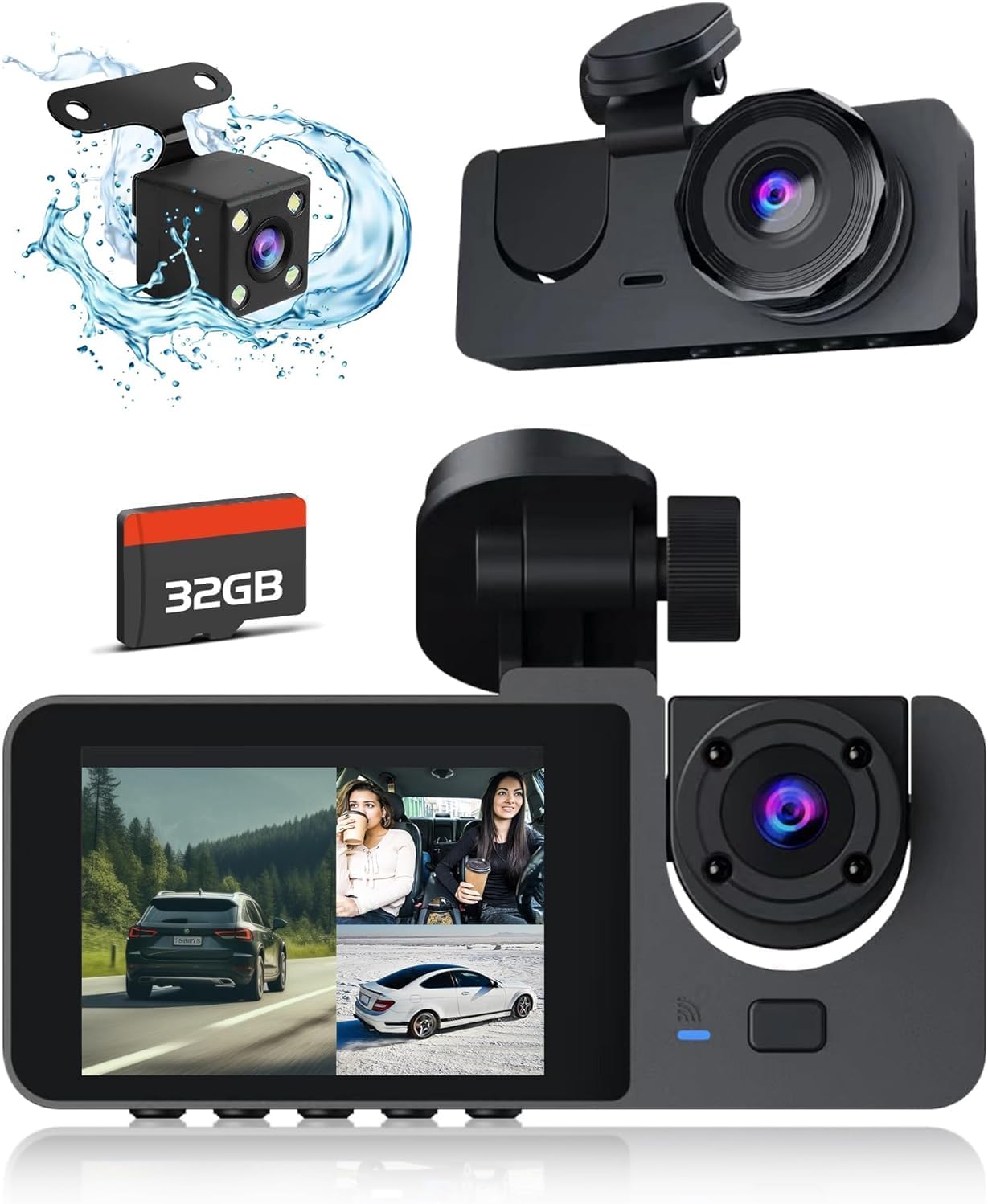 Amazon.com: Dash Cam Front and Rear Inside, 4K Full UHD Dash Camera for ...