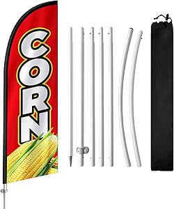 Amazon.com : QSUM 8FT Corn Swooper Flag, Portable Corn Signs with ...