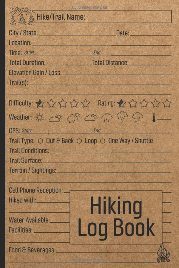 Hiking Log Book: Trail Journal / Memory Book For Adventure Notes ...