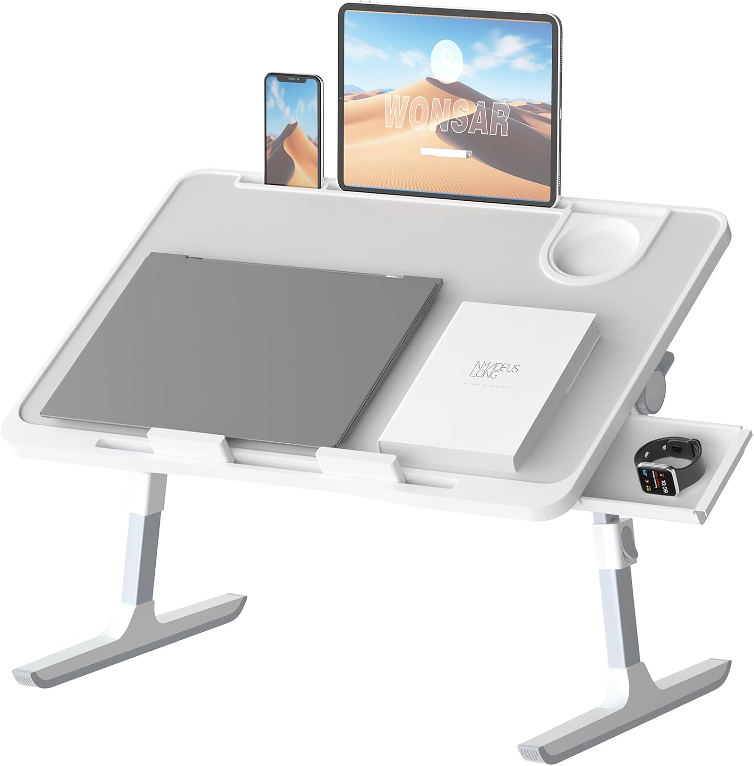 Amazon.com: Lap Desk for Bed, Folding Laptop Stand for Bed Table ...