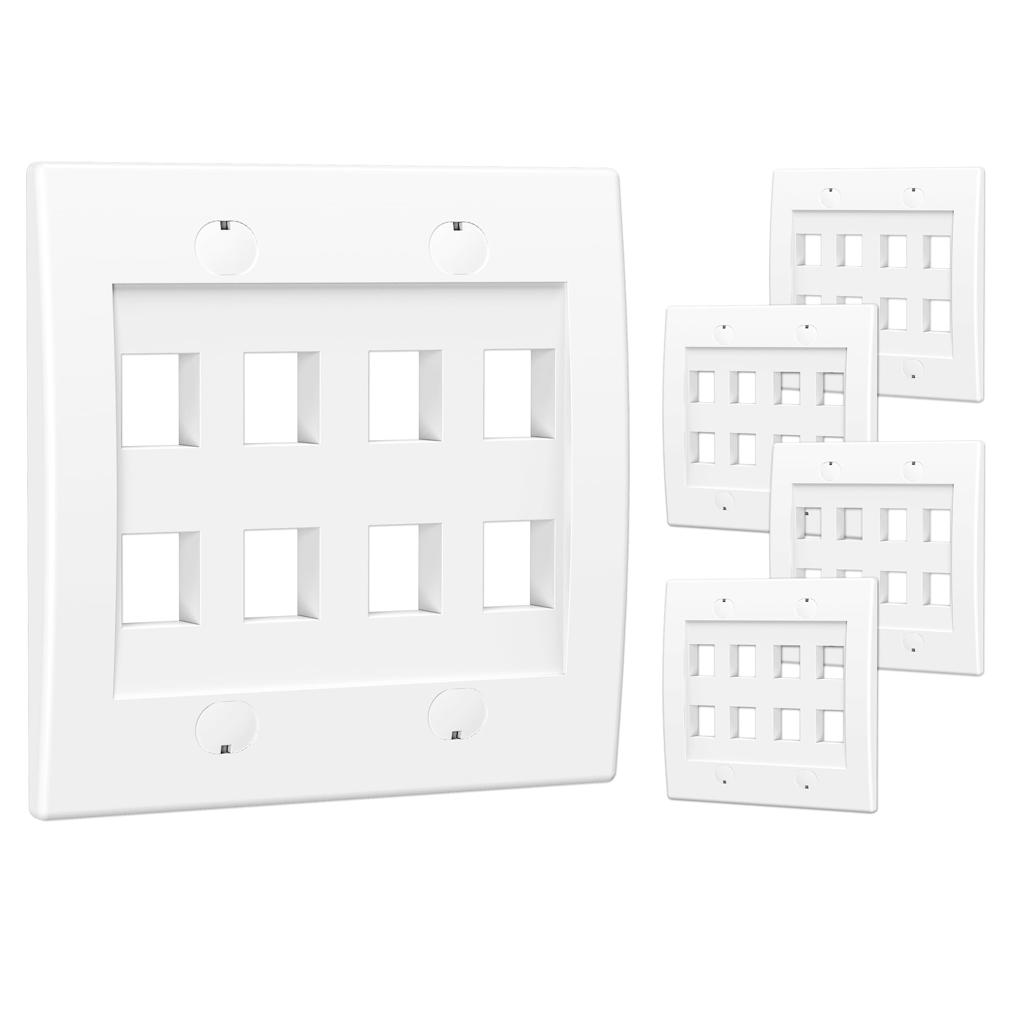 Amazon.com: Cable Matters UL Listed 5-Pack 8 Port Keystone Wall Plate ...