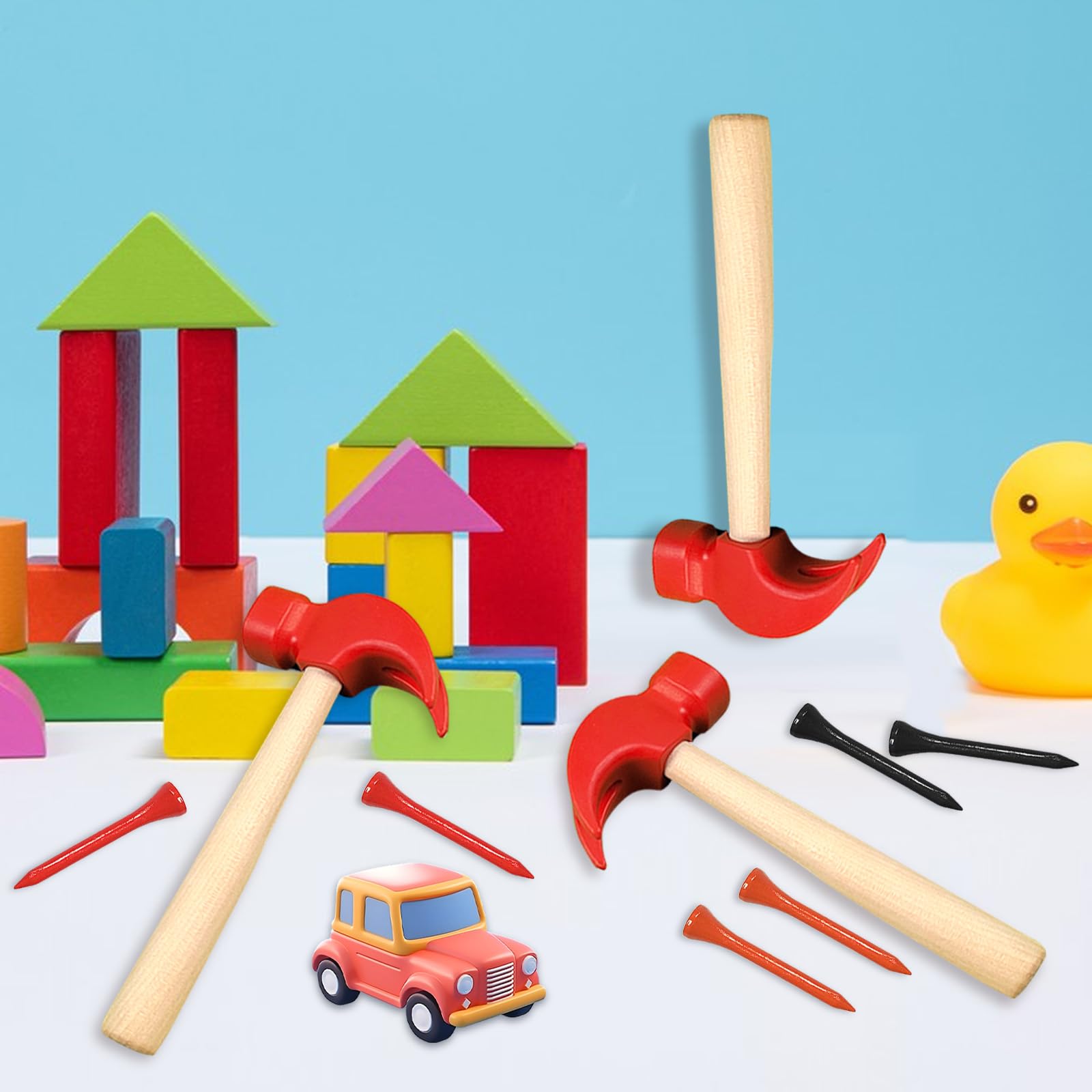 Birthday Invitation Set 8-Pack Wooden Toy Hammers - 6.5 Inch Simulation ...
