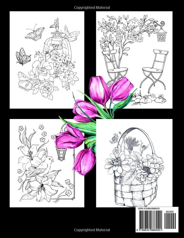 Snapklik.com : Flower Coloring Book: Beautiful Bouquets Garden Patterns ...