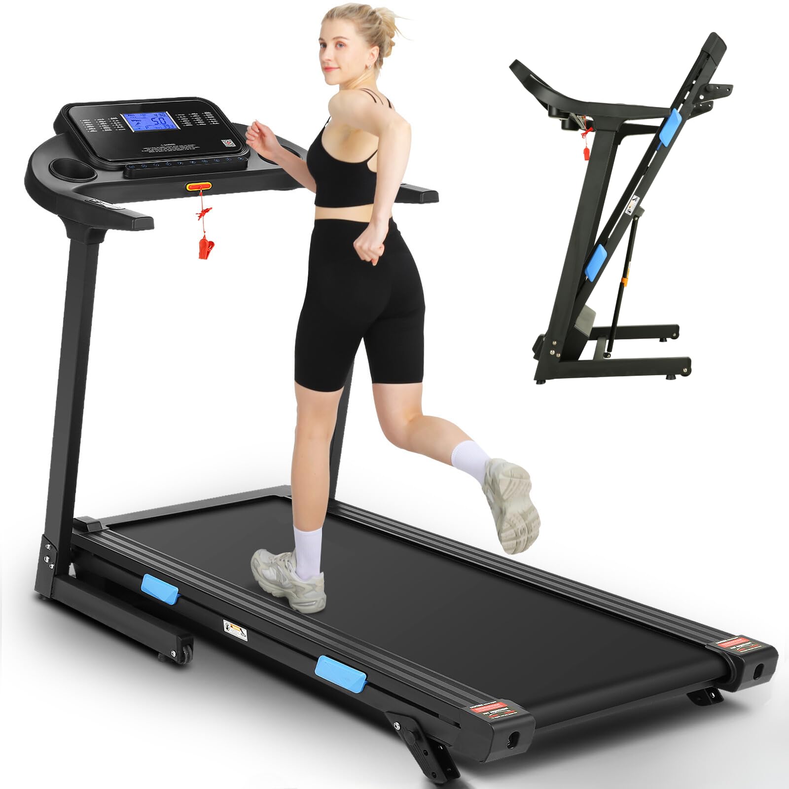 Amazon.com : Foldable Running Treadmill Max 10 mph, Incline Treadmills ...