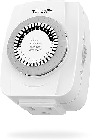 Amazon.com: TiFFCOFiO Indoor Mechanical Outlet Timer, 3 Prong Timers ...