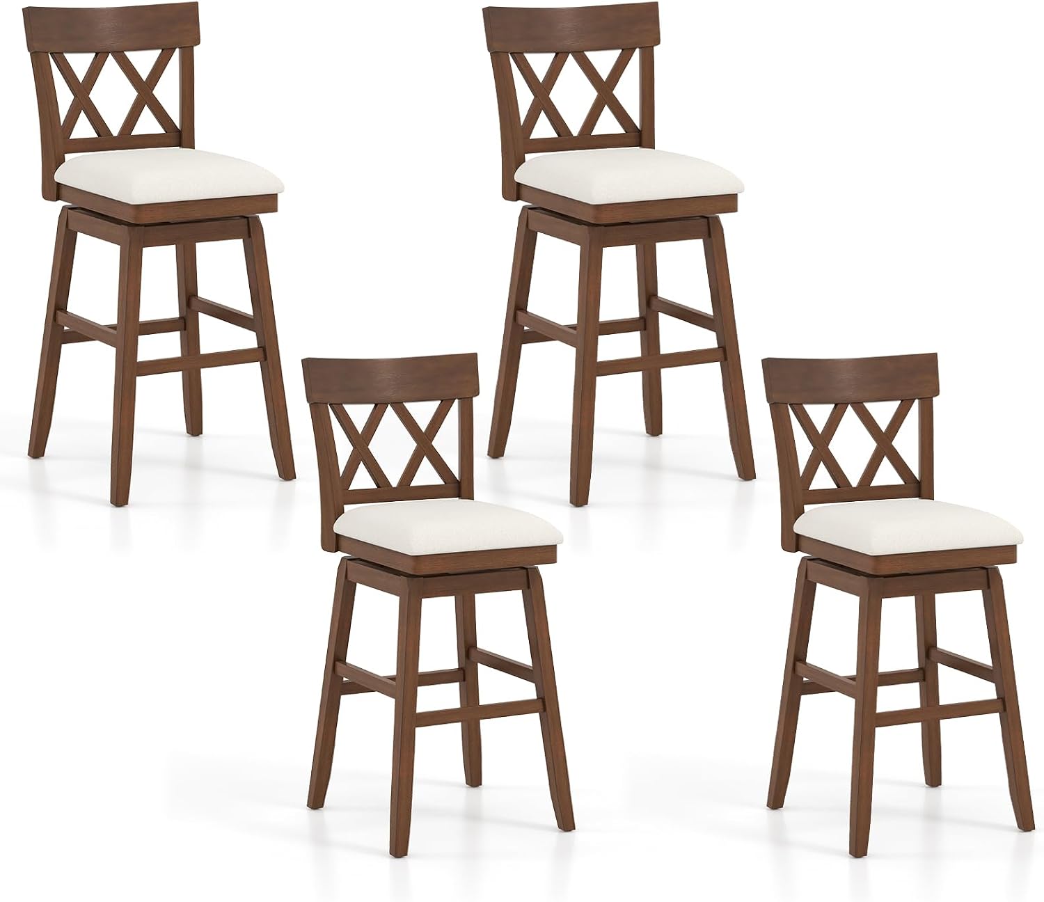 Amazon.com: Giantex 31" Bar Stools Set of 4, Swivel Bar Height Bar ...