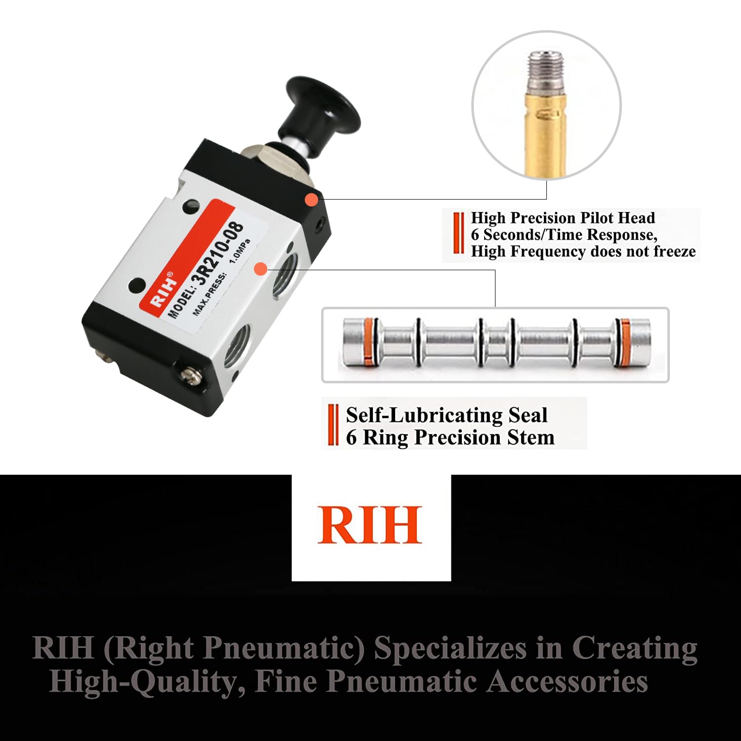 Snapklik.com : RIH 3 Way 2 Postion Air Valve Air Hand Lever Operated ...