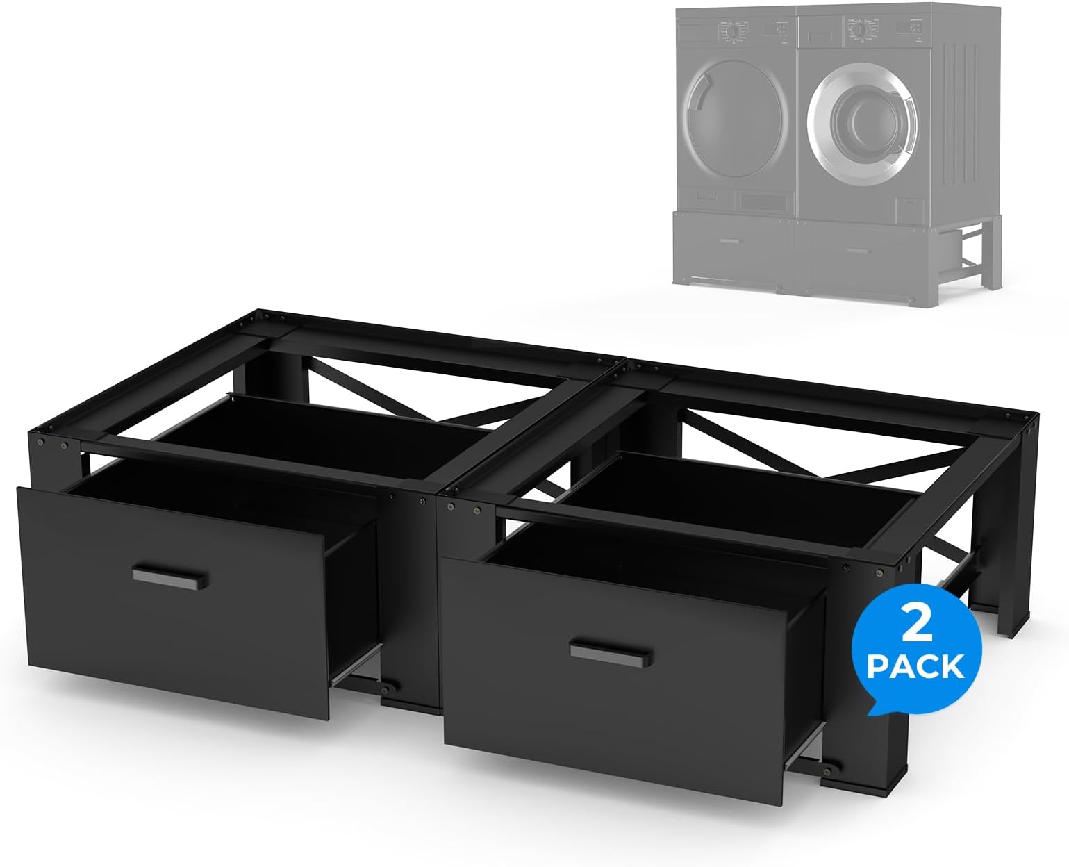 Amazon.com: 2 Pack Washer Dryer Pedestals with Drawer - 28" Laundry ...