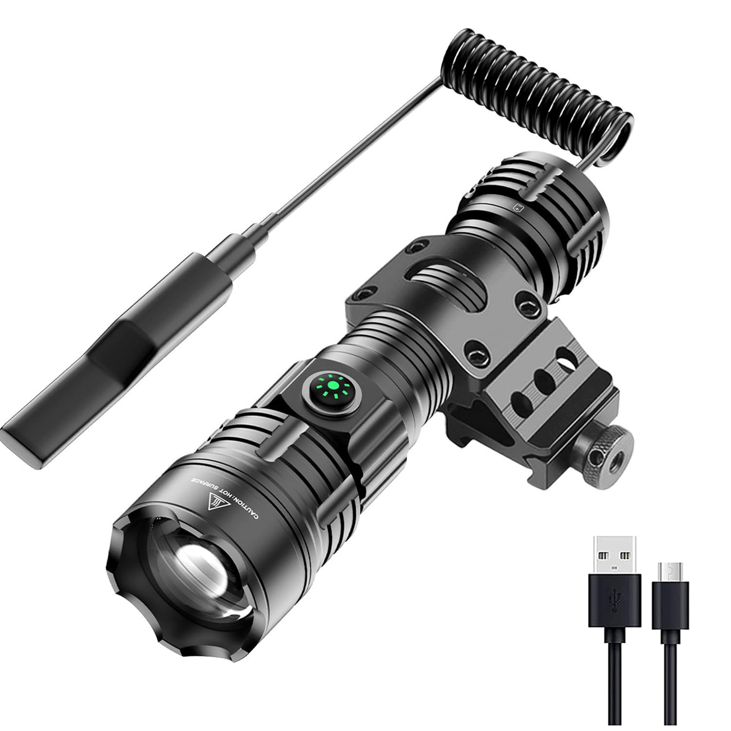 Snapklik.com : WINDFIRE Picatinny Tactical Flashlight Rechargeable LED ...