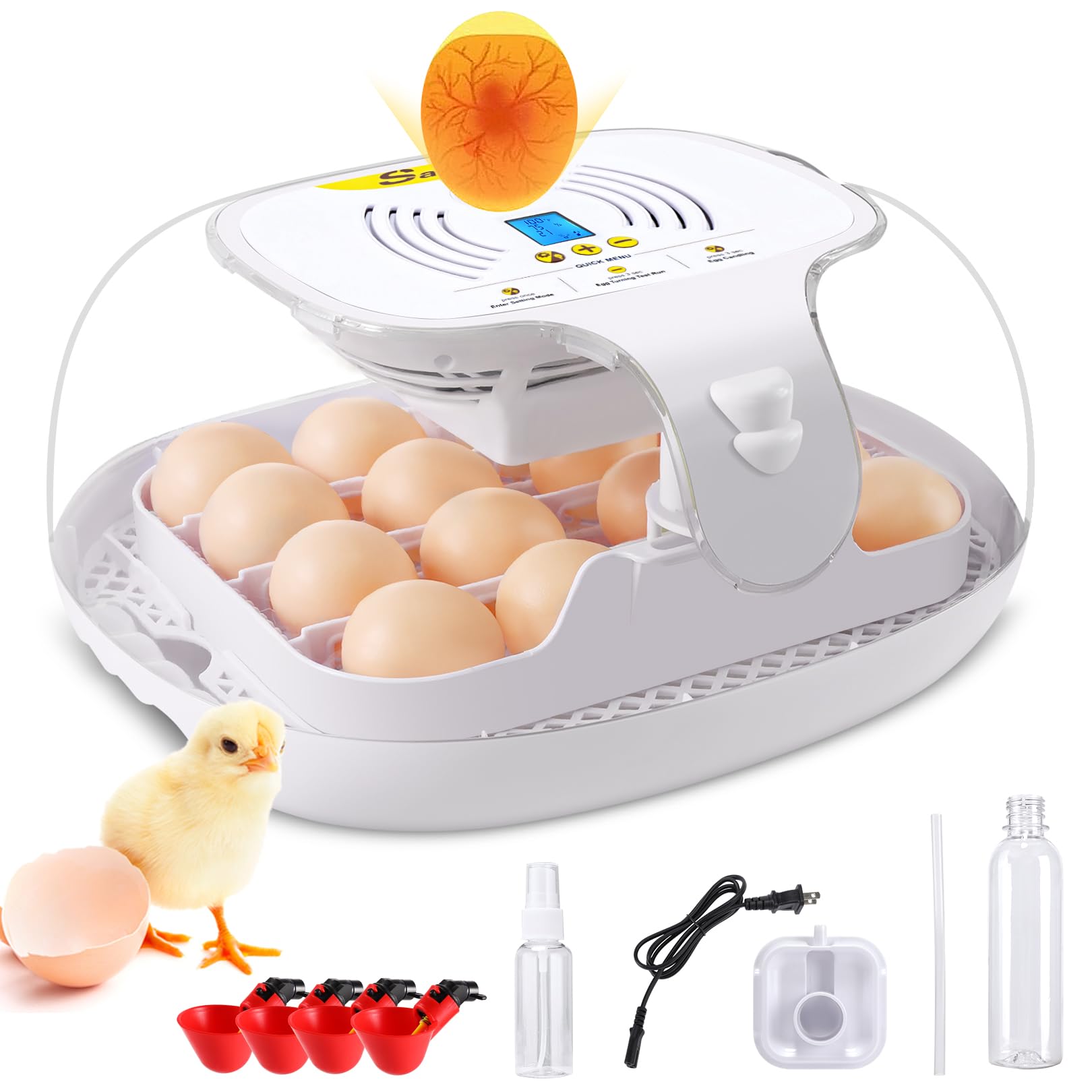 Amazon.com : Sailnovo Egg Incubator for Hatching Chicks, 16-35 Eggs ...