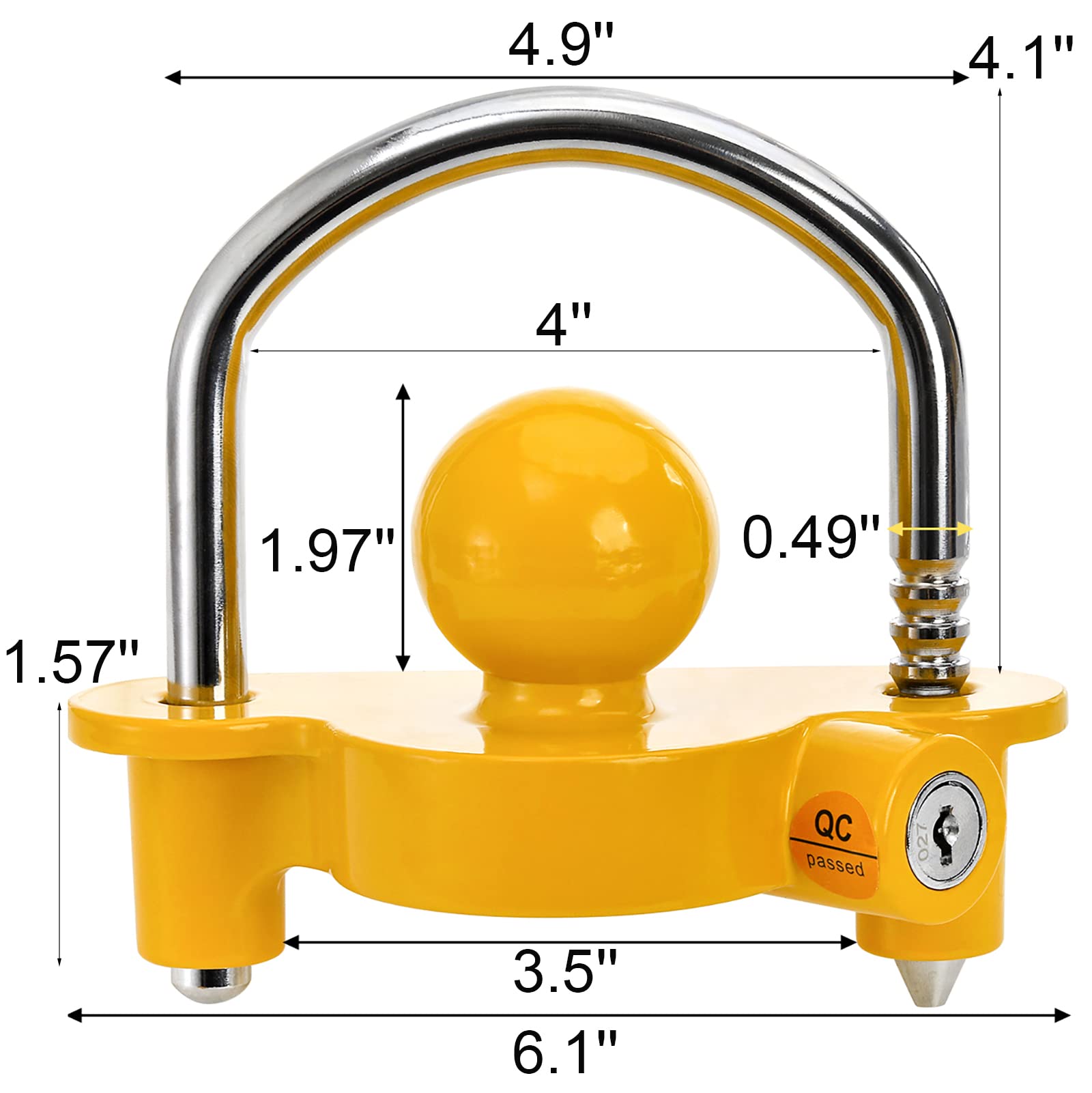 Snapklik.com : Yesland Trailer Hitch Locks, Universal Adjustable U ...