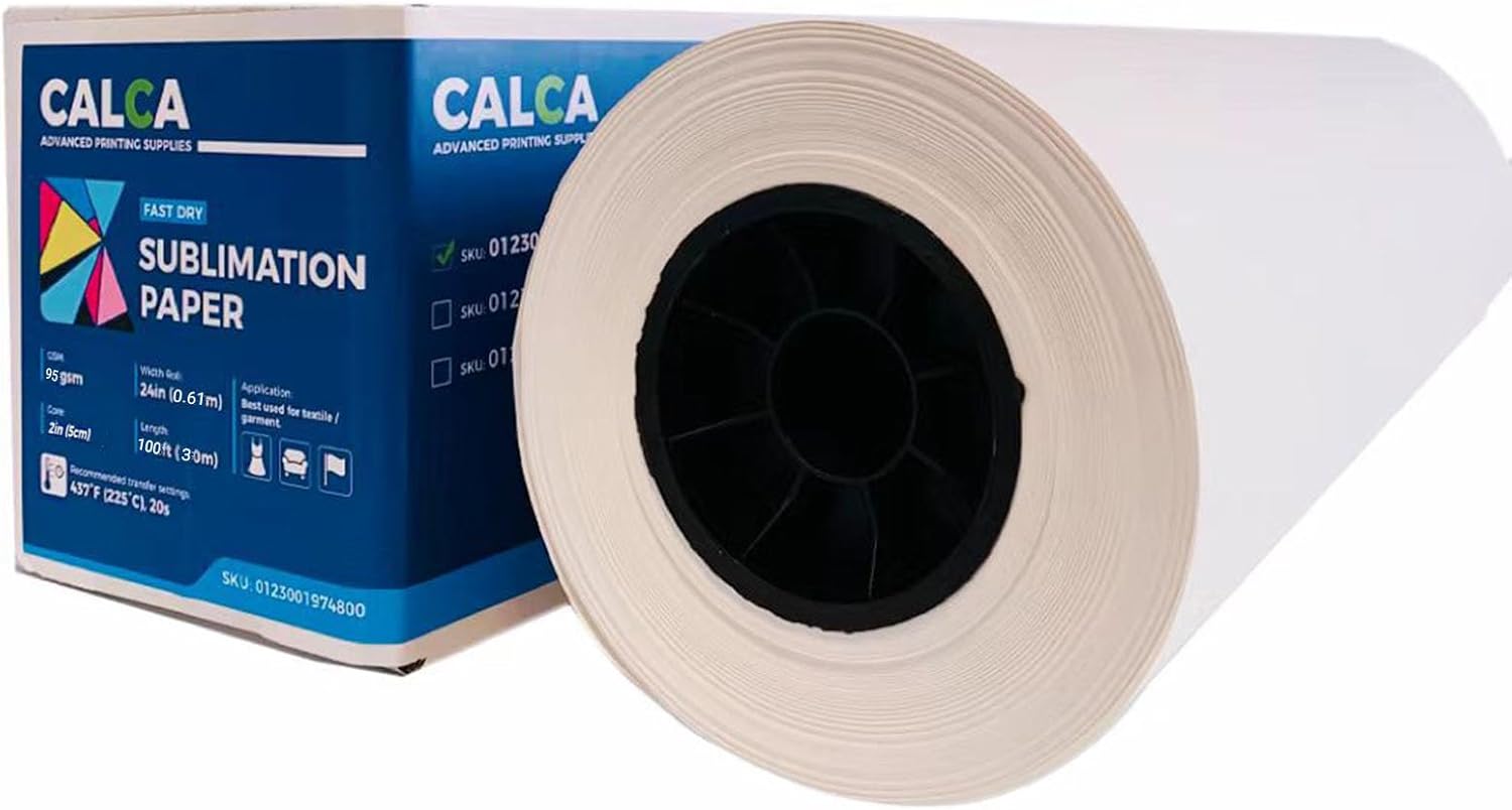 Amazon.com: CALCA 24 inch Sublimation Paper Roll 24in x 100ft Fast Dry ...