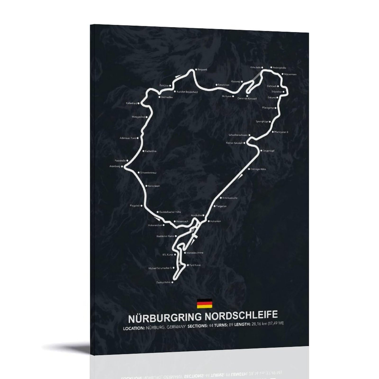 Amazon.com: Jkeyfody Track Map Posters Nurburgring Nordschleife Canvas ...