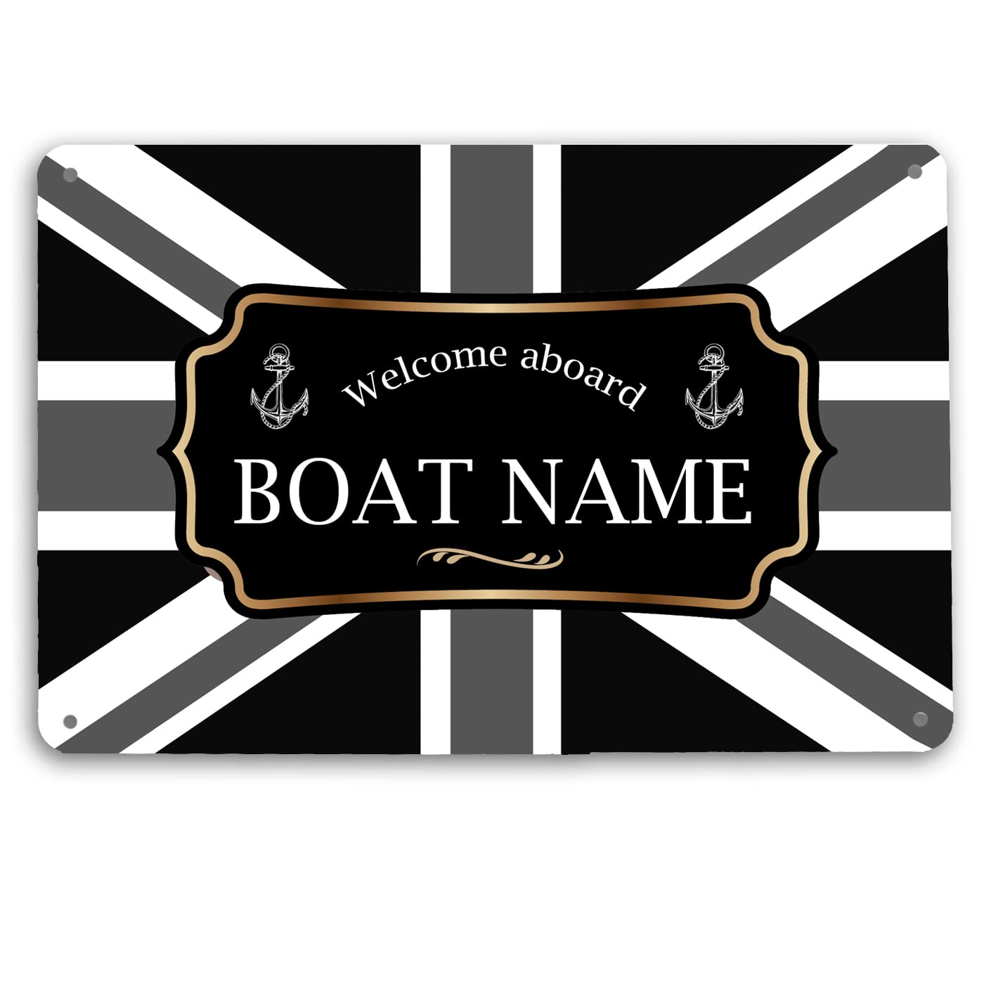 Buy Personalised Boat/Barge Narrow boat Sign - Grey Union Jack Boat A4 ...