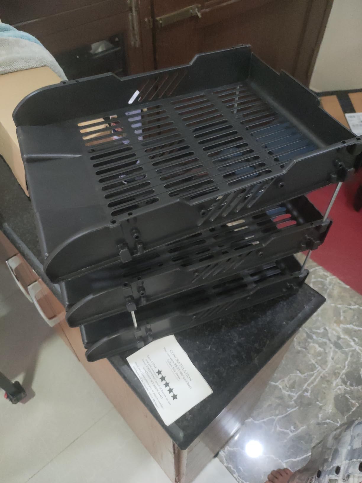 Asshan 3 layer file rack ABS plastics for office home Plastic Foldable ...