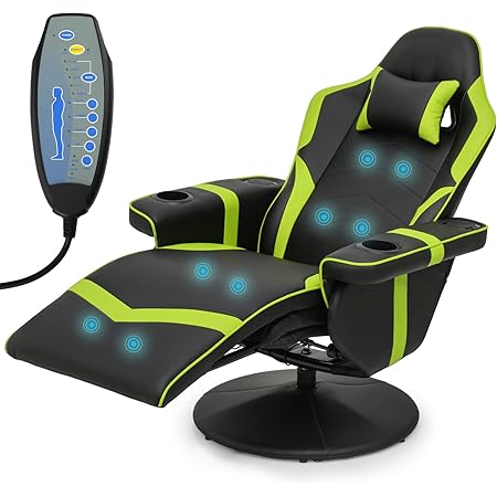 Amazon.com: MoNiBloom Massage Gaming Recliner Chair with Speakers PU ...