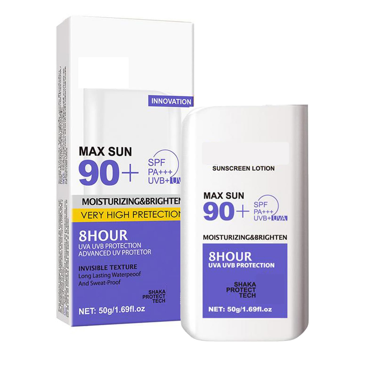 Sunscreen SPF 90, Sun Cream Sun Lotion Moisture Face & Body Non-Greasy ...