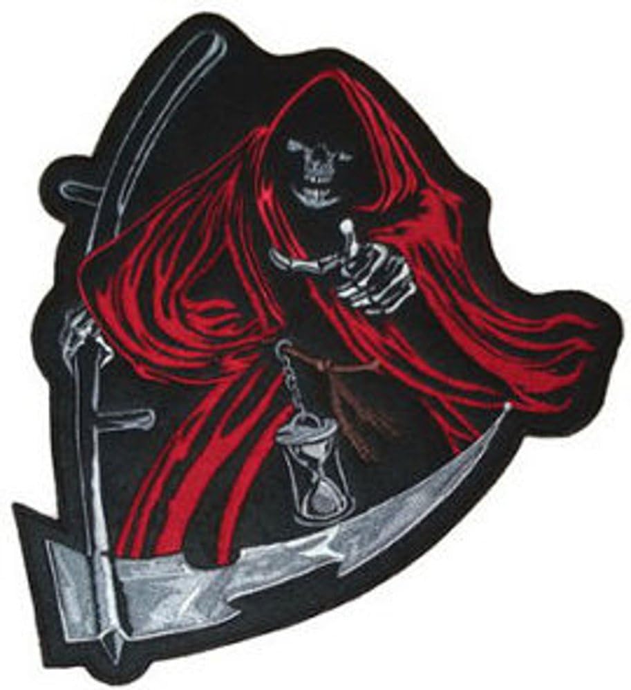 Amazon.com: Grim Reaper with Sythe (Red) Back Patch 25cm x 31cm (10" x ...