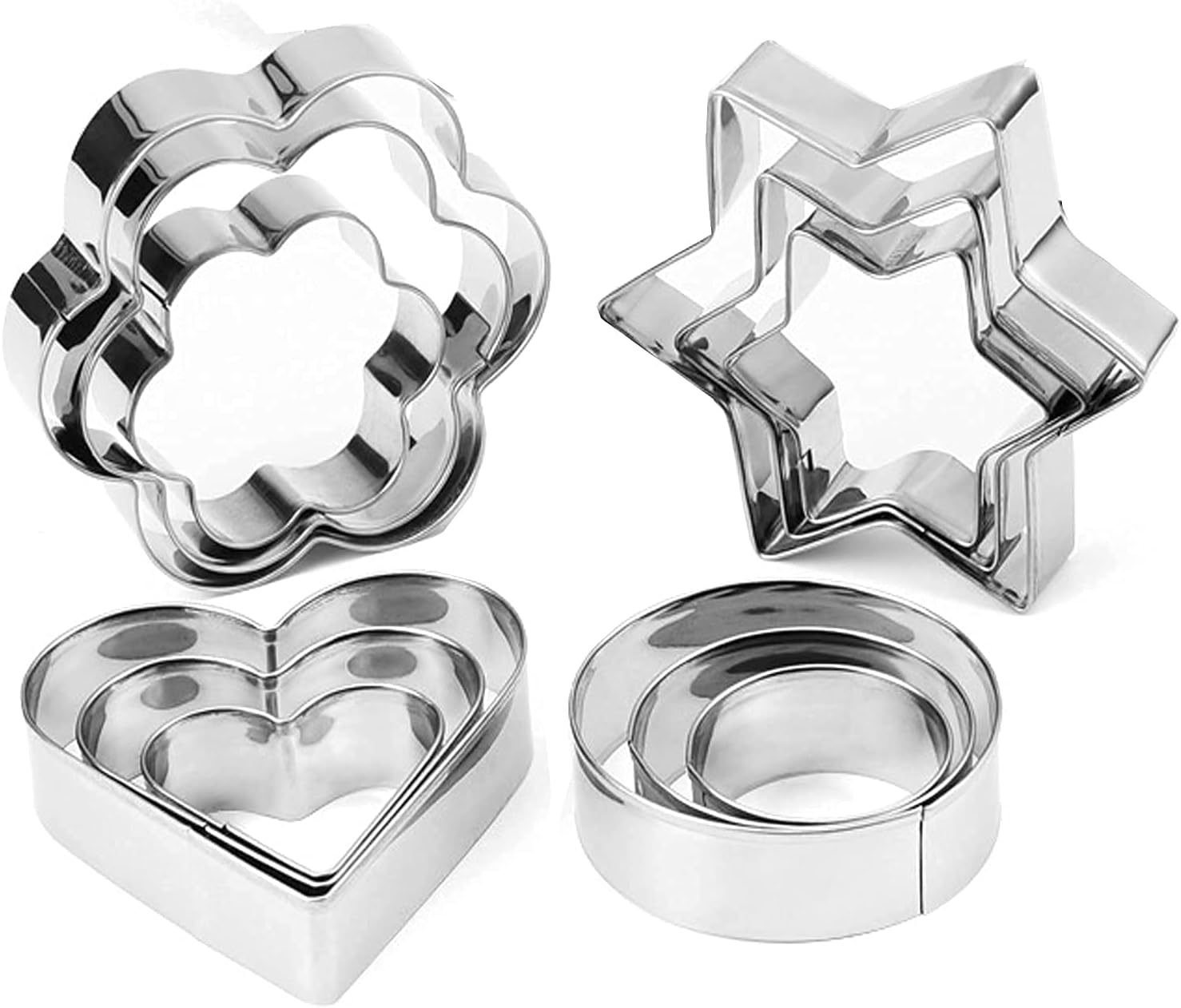 Amazon.com: iPstyle Metal Cookie Cutters Shapes Set, 12pcs Different ...