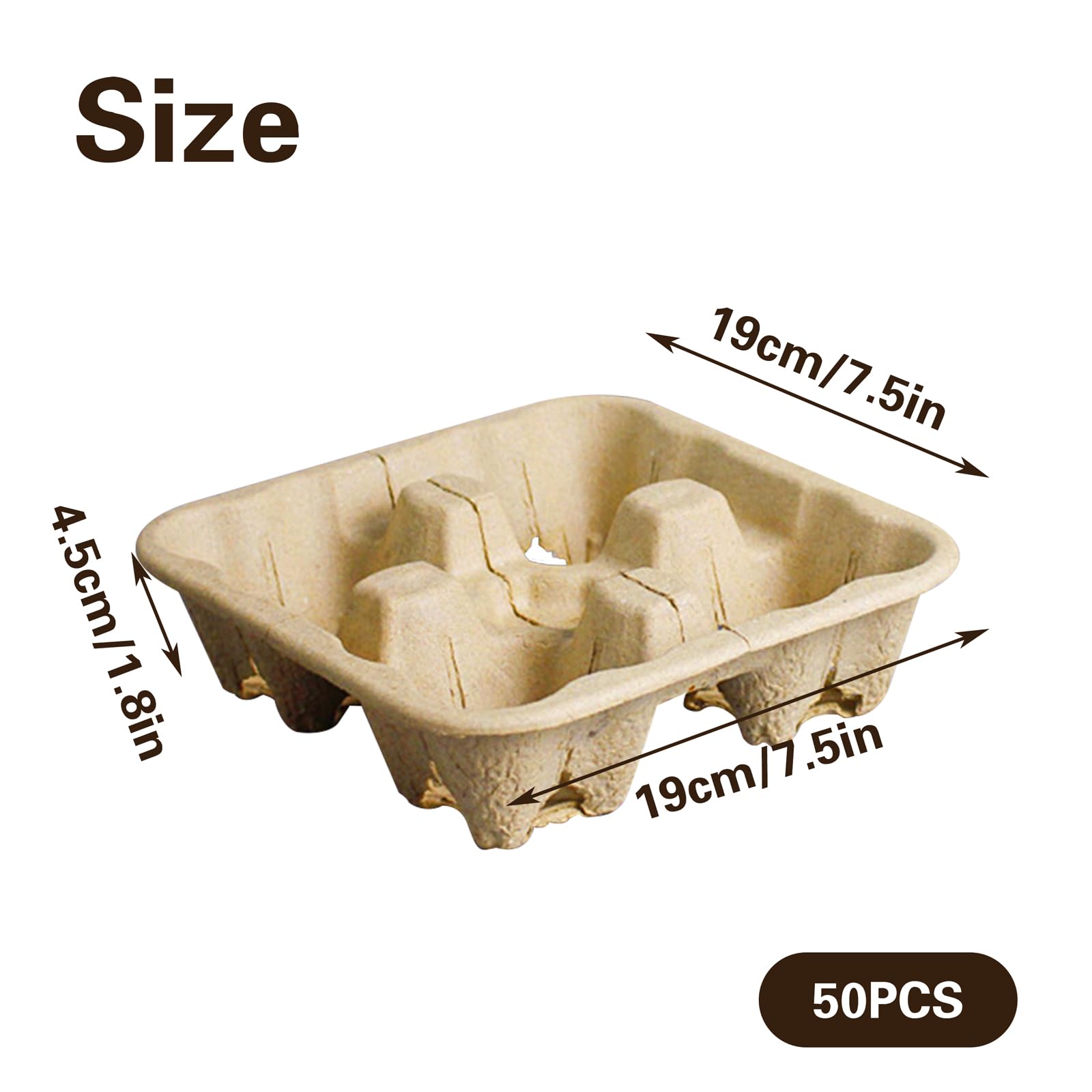 Snapklik.com : 50 Pack 4 Cup Disposable Coffee Tray, Biodegradable And ...
