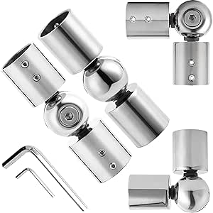 Corner Curtain Rod Connector Heavy Duty Adjustable Hinged Elbow 1 Inch ...