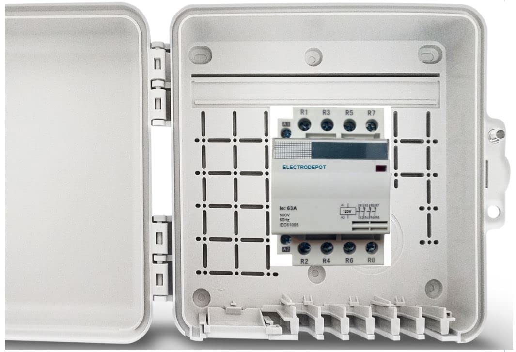 Lighting Power Contactor in Weatherproof Enclosure 4 Pole 50Amp Coil ...