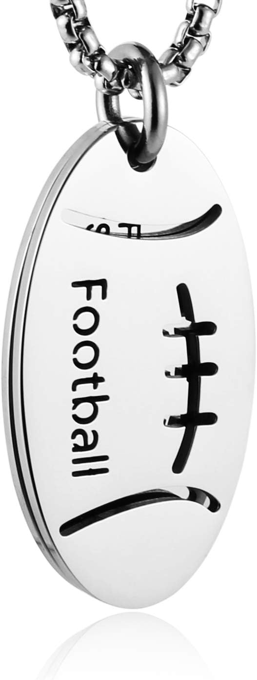 Amazon.com: HZMAN Two Piece Football Cross Necklace Pendant Inspiring ...