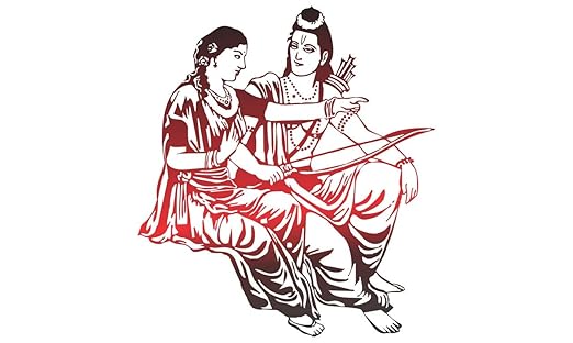 DivineDesigns™ Ram - Sita in Red & Black Color Wall Sticker | Wall ...