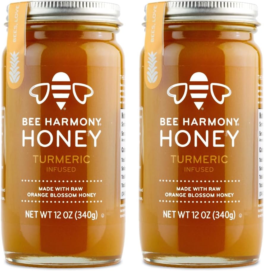 Amazon.com : Bee Harmony Turmeric Infused Honey, 12 OZ, Pack of 2 ...