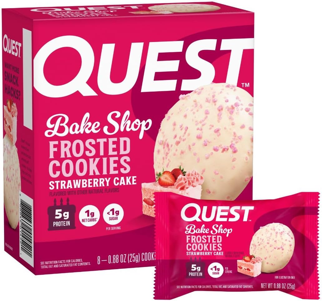 Amazon.com: Quest Nutrition Frosted Cookies, Strawberry Cake, 1g Sugar ...