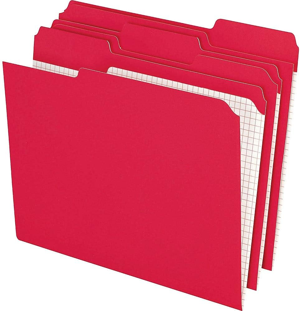 Amazon.com : Pendaflex PFXR15213RED Color File Folders with Interior ...