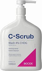 C-Scrub Wash Chlorhexidine 4% w/v | 1000ml | Anti-Microbial Hand, Skin ...