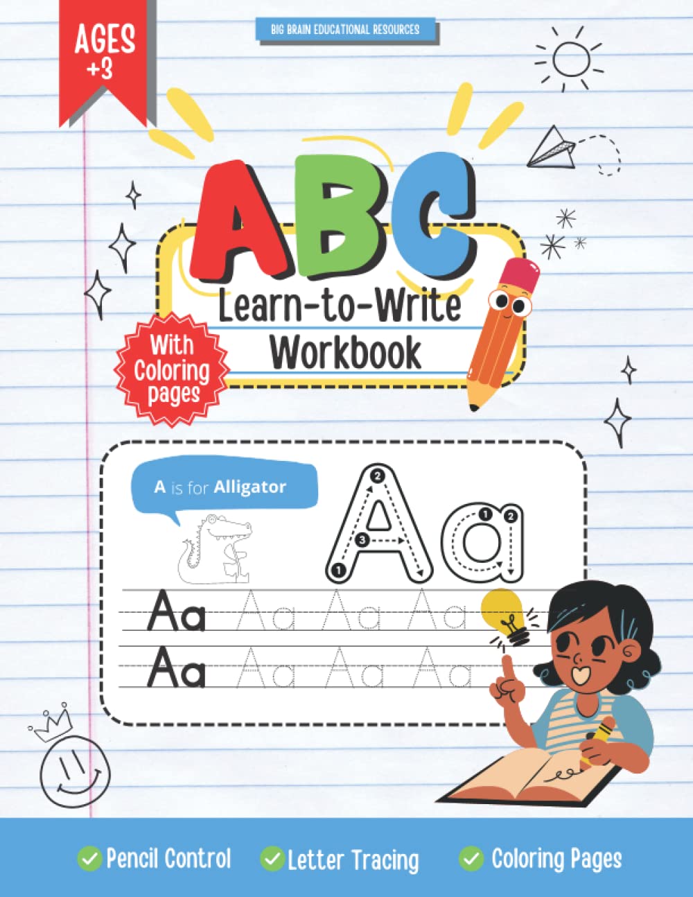 ABC Learn-to-Write Workbook: Practice for Kids with Letter Tracing ...
