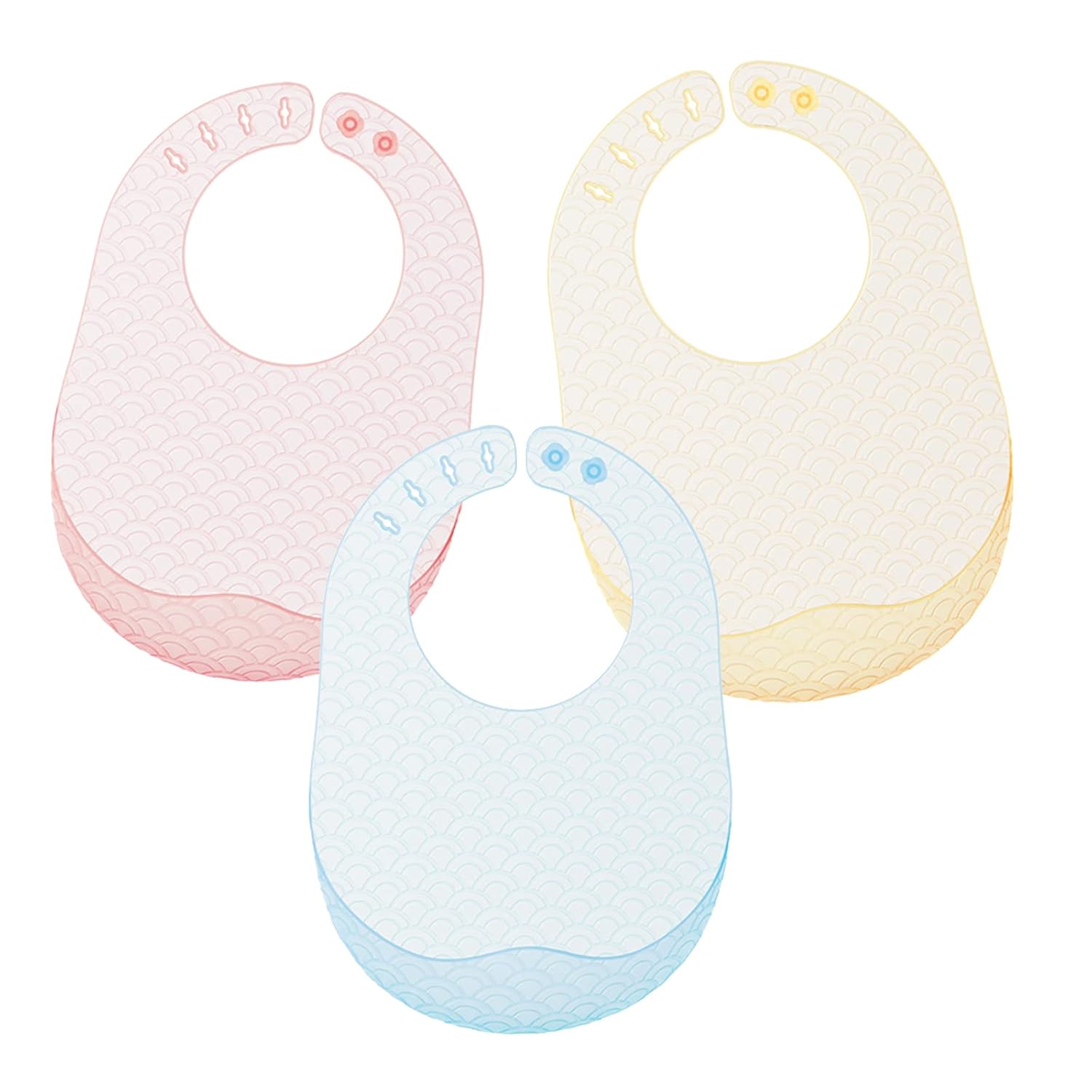 Amazon.com: LAUIEKNA Silicone Baby Bibs 3Pcs/Set Waterproof Adjustable ...