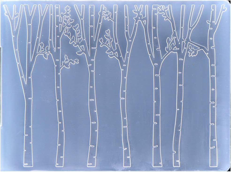 Amazon.com: KWELLAM Tree Forest Plastic Embossing Folders for Card ...