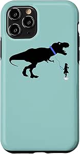 Amazon.com: iPhone 11 Pro Pet Dinosaur on leash Girl with T-rex Case ...