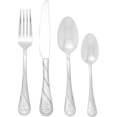 Amazon.com | Towle Everyday Nautical 20-Piece Stainless Steel Flatware ...