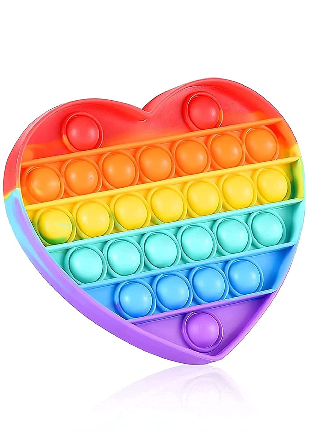 Buy Blackmoon Rainbow Heart pop it Fidget Toys, pop it Fidget Toy Set ...